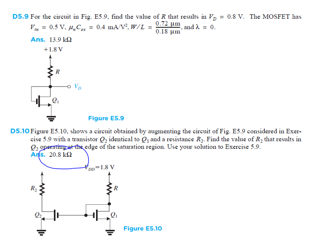 D5.10 Figure E5.10, shows a circuit obtained by augmenting the circuit D5.10 Figure E5.10, shows a circuit obtained by augmenting the circuit